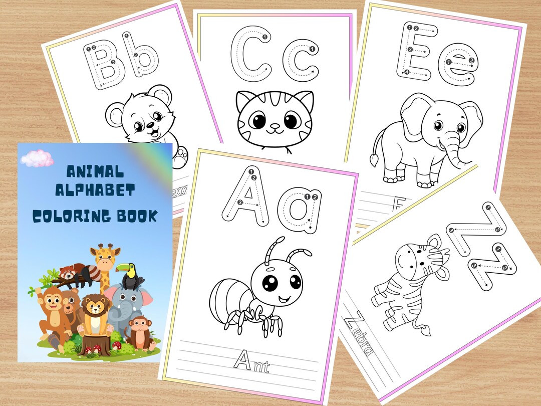 ABC Coloring Book, Educational Animal Alphabet Coloring Book , Custom ...