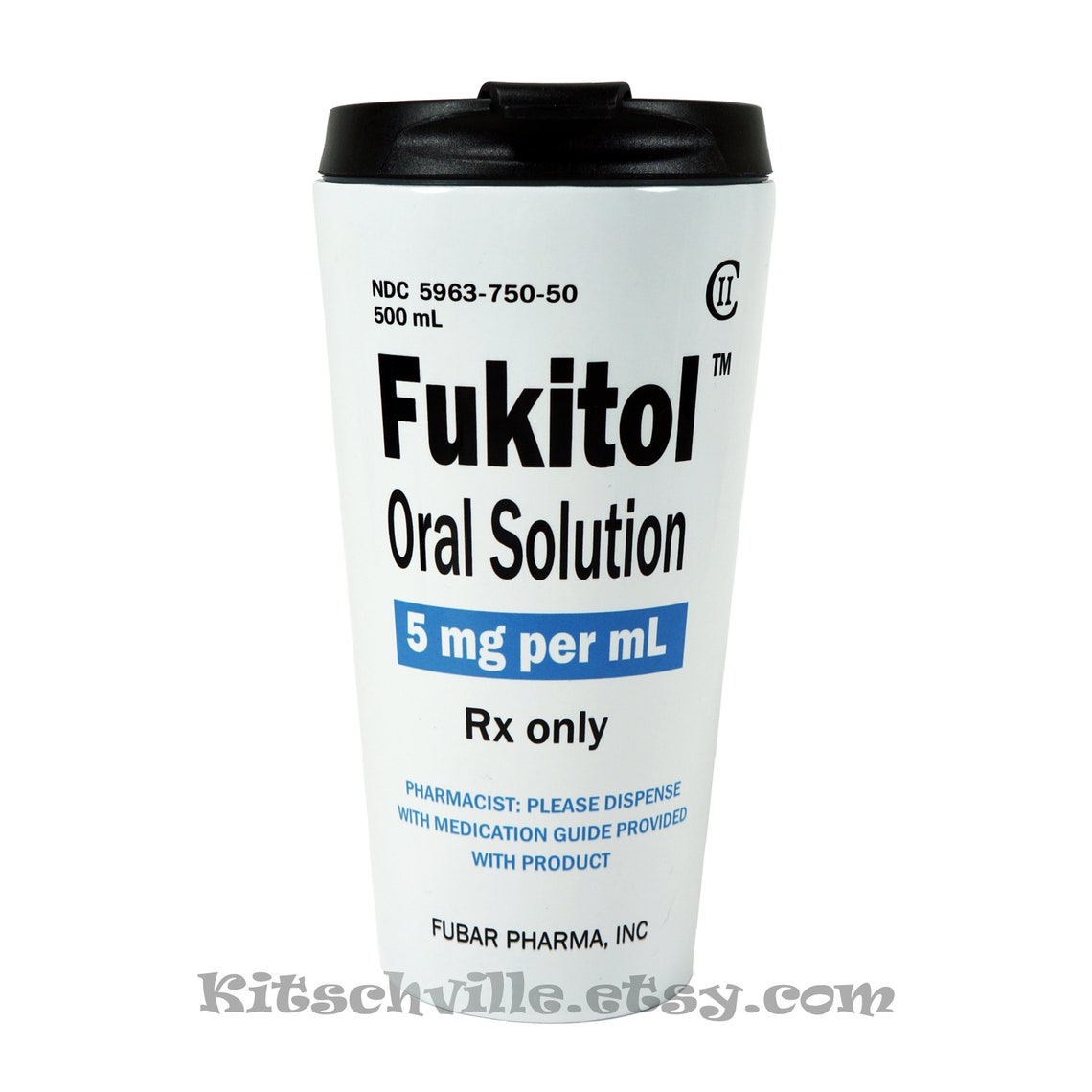 Funny FUKITOL Drug Label Travel Mug for Home Office and Car | Etsy