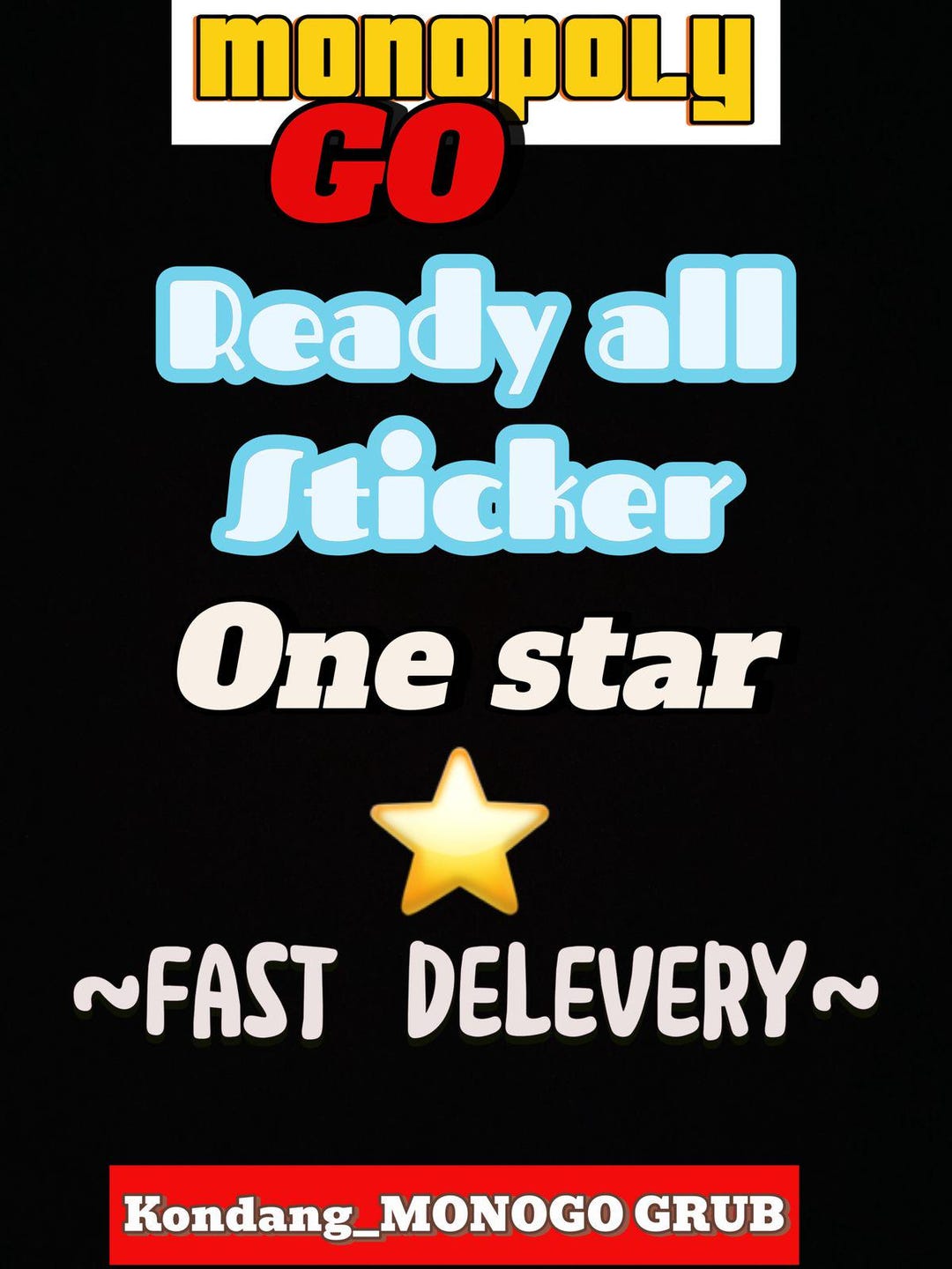 Monopoly_go1 ALL Star Sticker { Fast Delivery } - Etsy