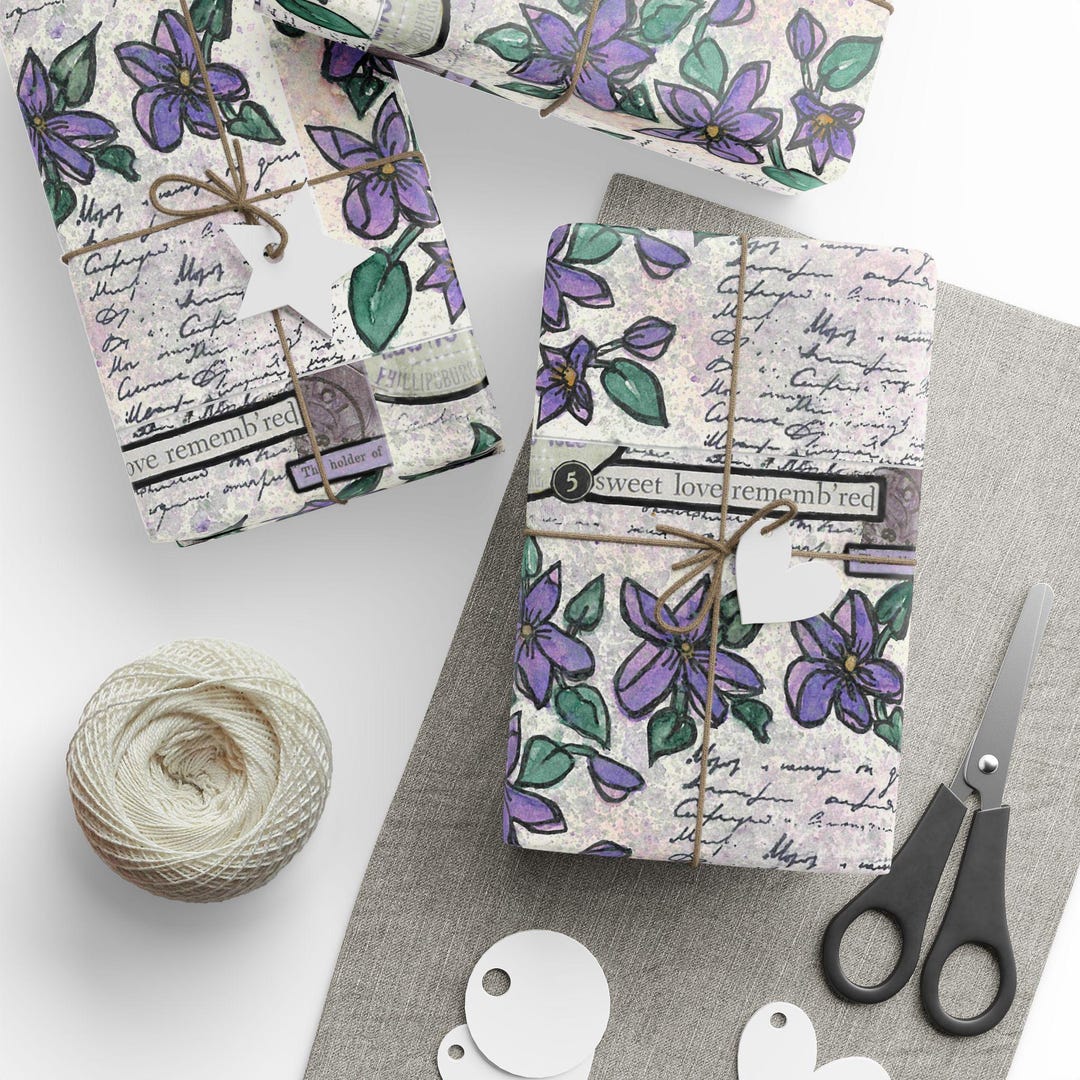 Vintage Violets | Sweet Love Remembered | Wrapping Paper, Elegant ...