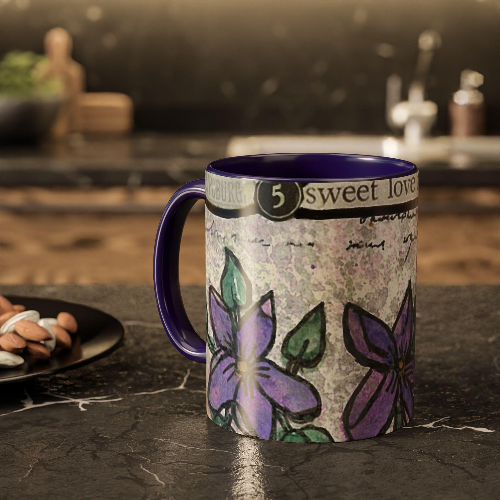 Vintage Violets | Sweet Love Remembered Mug | Artistic Coffee Cup, Gift ...