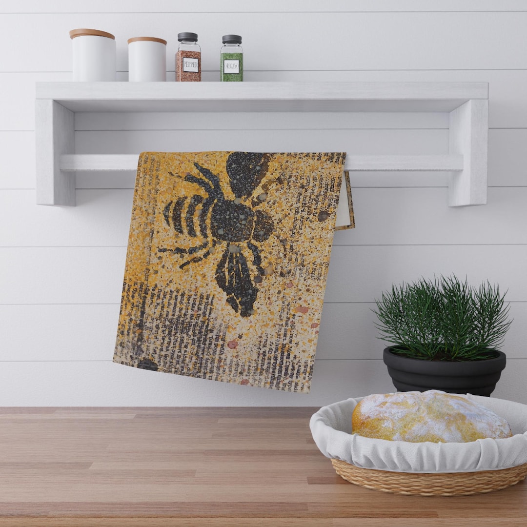 Brilliant Bees | Vintage Bee | Rustic Honeycomb Vibes Cotton Tea Towels ...