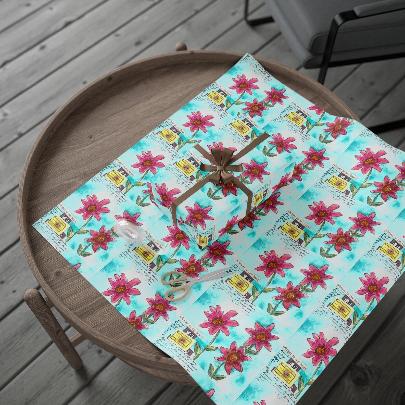 Whispers to My Heart | Vibrant Floral Wrapping Paper, Gift Wrap ...
