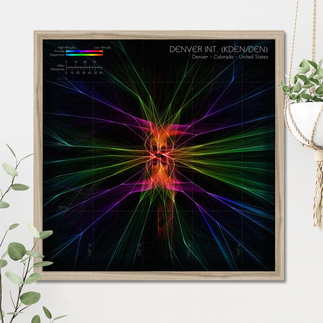 Denver Detailed Airport Traffic Heatmap | KDEN Real Airplane Data ...