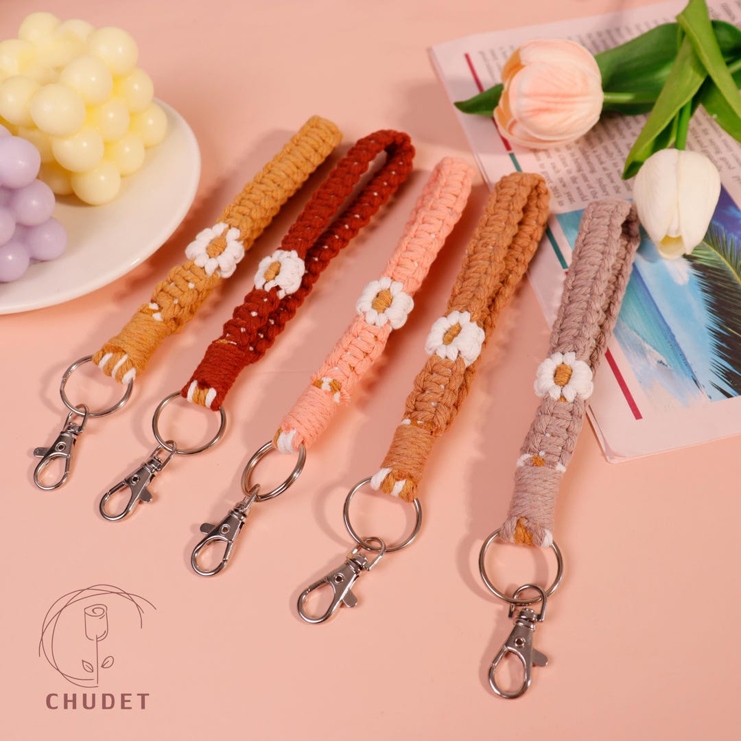 Flower Cotton ID Badge Lanyard,personalized Lanyard,hand-woven Lanyard ...