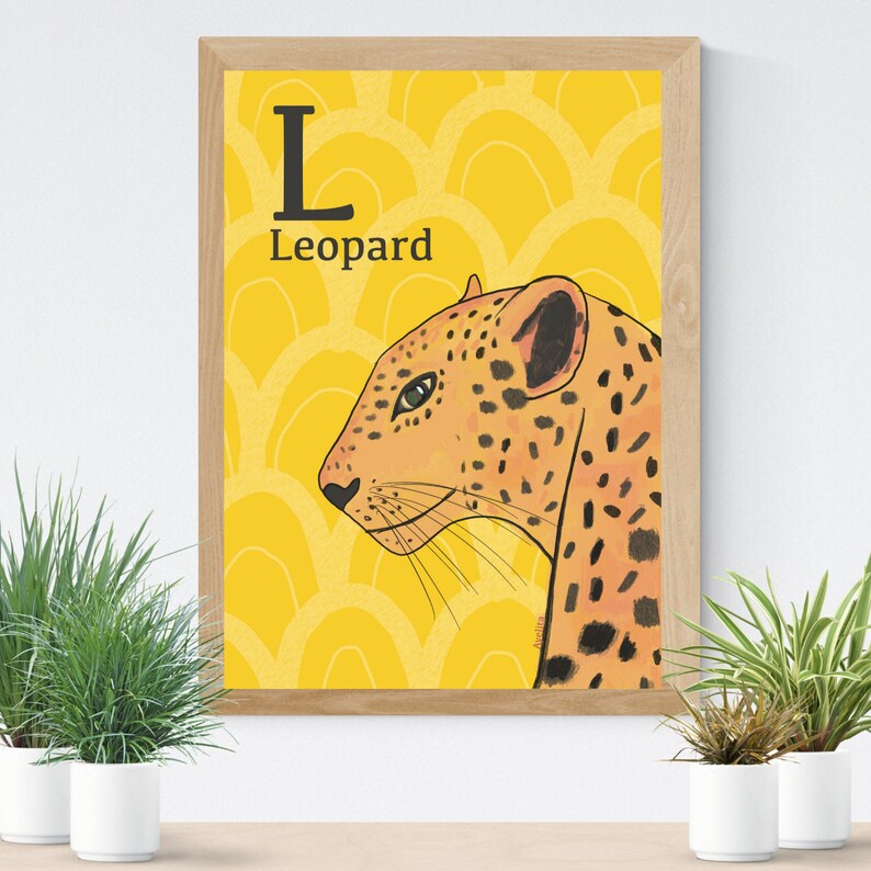 LEOPARD PRINT POSTER, Illustration Poster, Instant Download Art ...