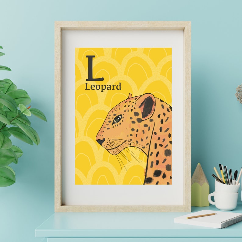 LEOPARD PRINT POSTER, Illustration Poster, Instant Download Art ...