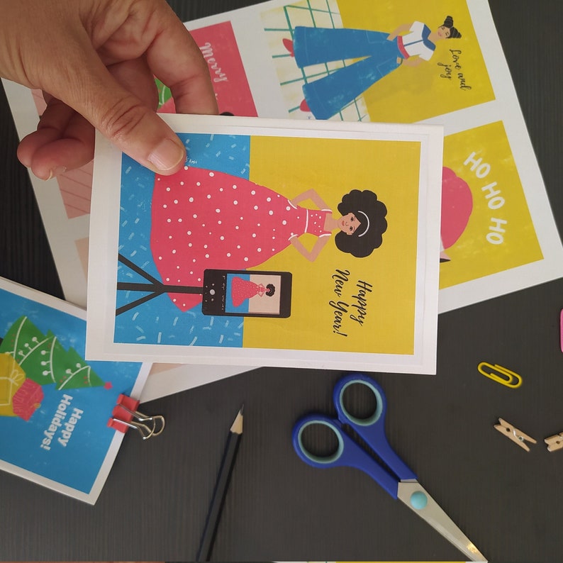 Printable Holiday Card Set | Instant Downloadable Christmas Greeting ...