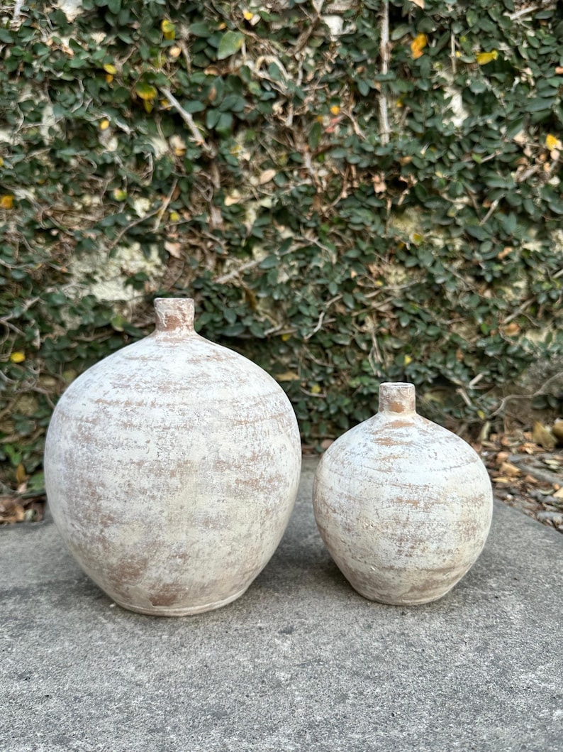 Jarrones de barro rústicos hechos a mano de Jalisco, México Decoración ...