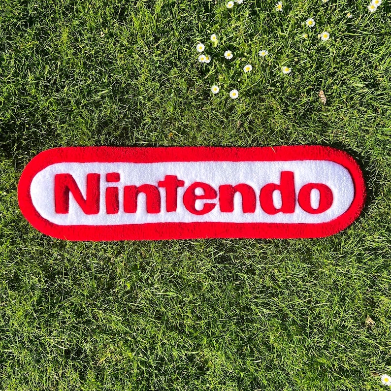 Nintendo Logo Hand-tufted Rug | Classic Gamer Room Decor - Etsy