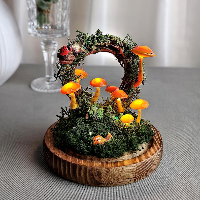 Wreath Handmade Mushroom Lamp | Whimsigoth Decor | Bedroom Decor |art ...