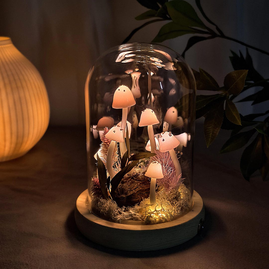 Pink Handmade Mushroom Lamp | Whimsigoth Decor | Bedroom Decor |art ...