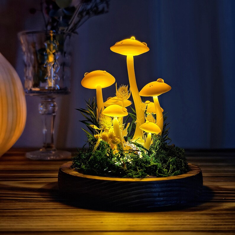 Handmade Mushroom Lamp | Whimsigoth Decor | Bedroom Decor |art Deco ...