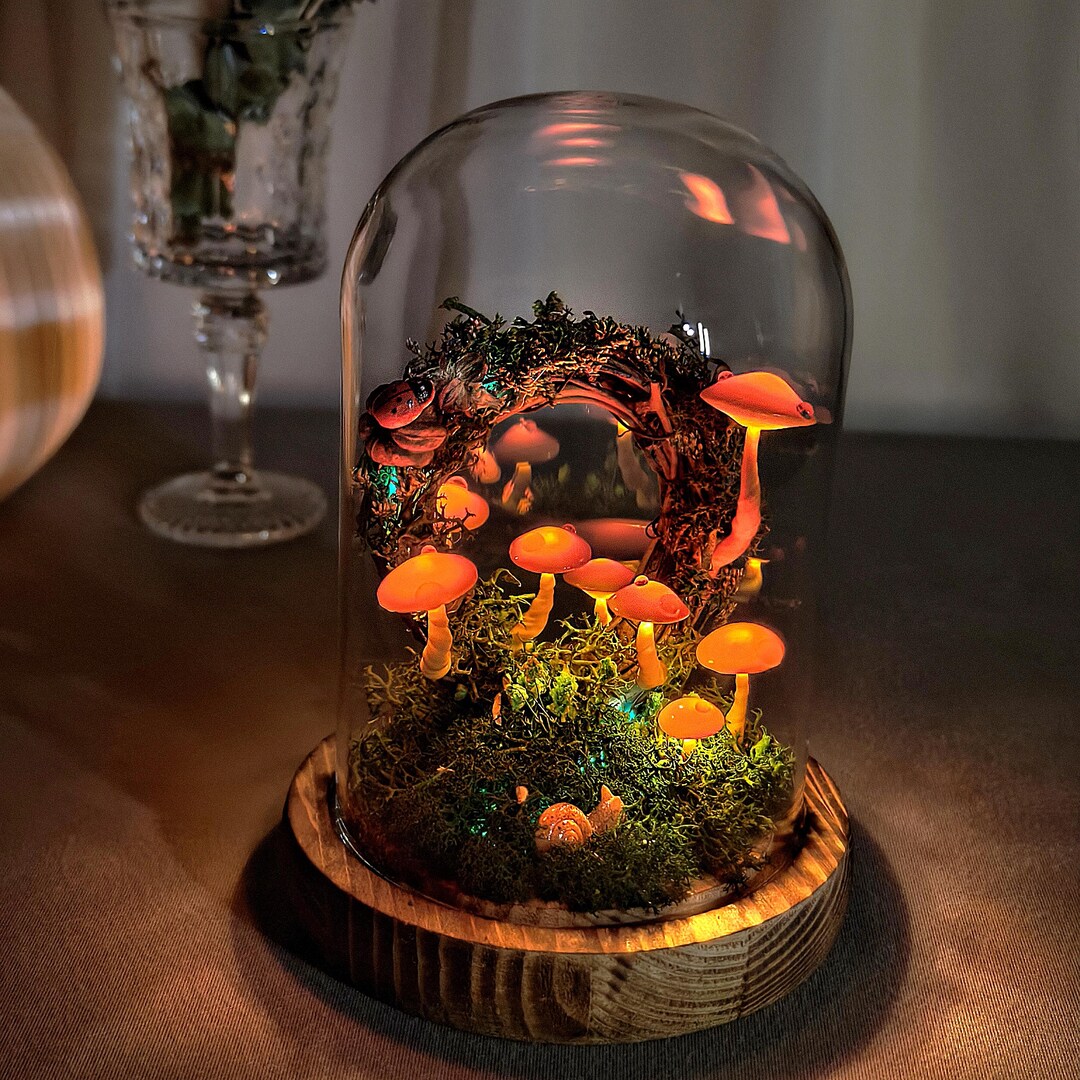 Wreath Handmade Mushroom Lamp | Whimsigoth Decor | Bedroom Decor |art ...