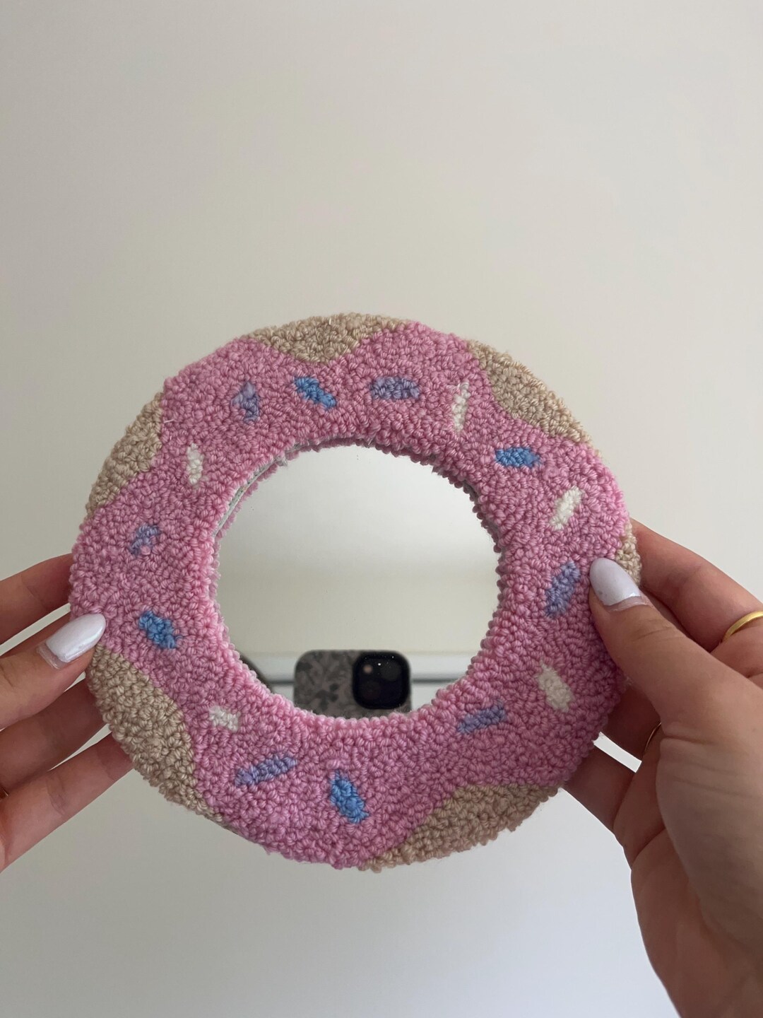 Donut Punch Needle Mirror - Etsy