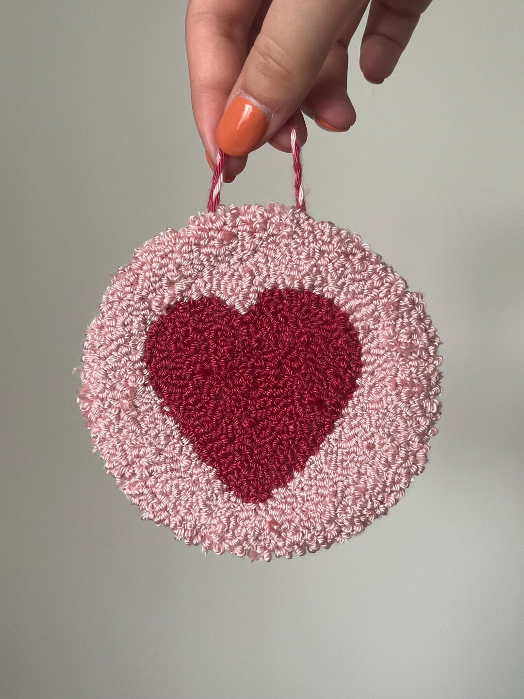 Mini Heart Punch Needle Embroidery Wall Hanging - Etsy