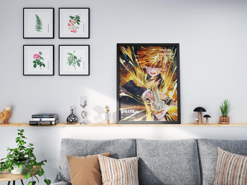 Zenitsu Agatsuma Demon Slayer Anime Poster | Home Decor Anime | Demon ...