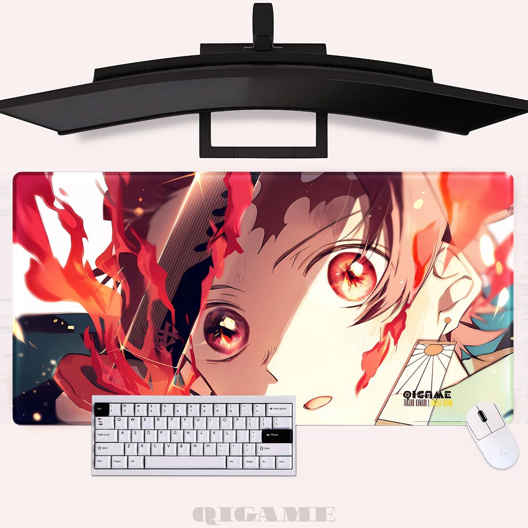 Anime Desk Mat, Demon Slayer Mousepad, Giyu Tanjiro Nezuko Zenitsu ...