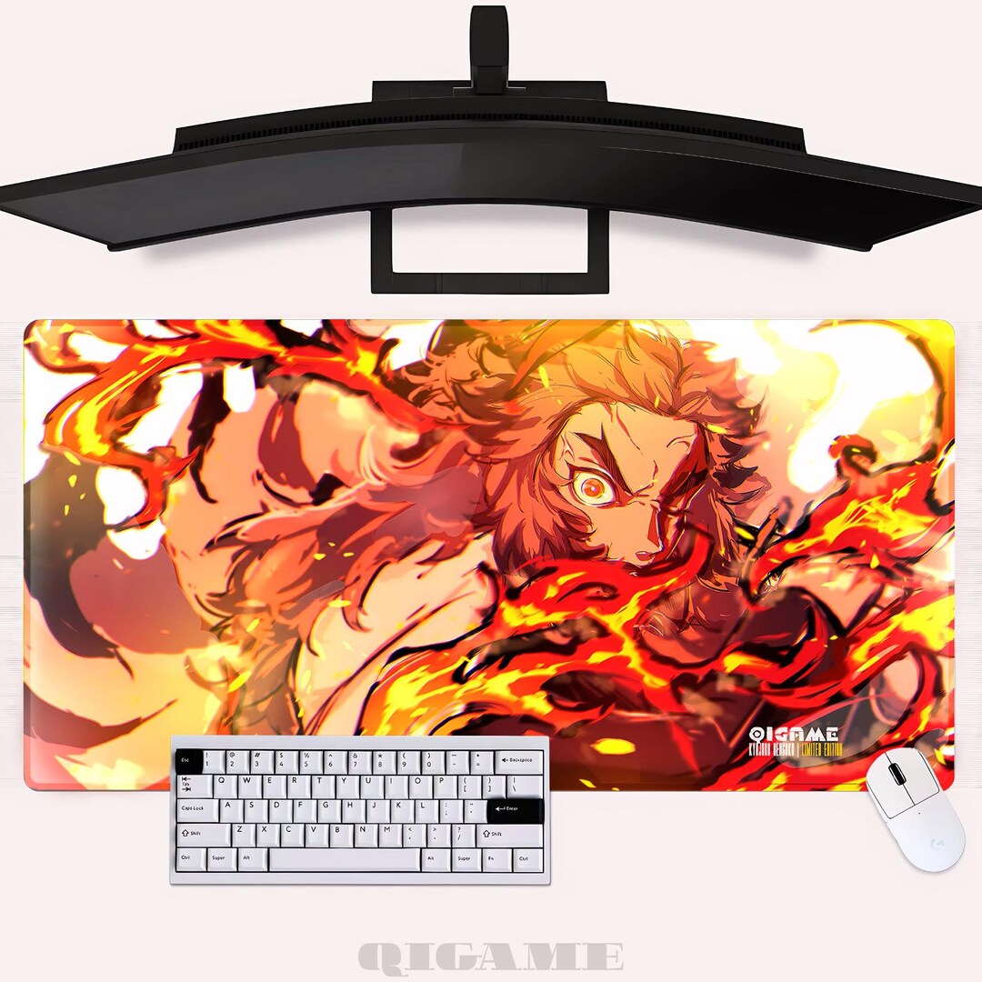 Rengoku Flame Hashira Mouse Pad - Demon Slayer Anime Desk Mat, Kimetsu ...