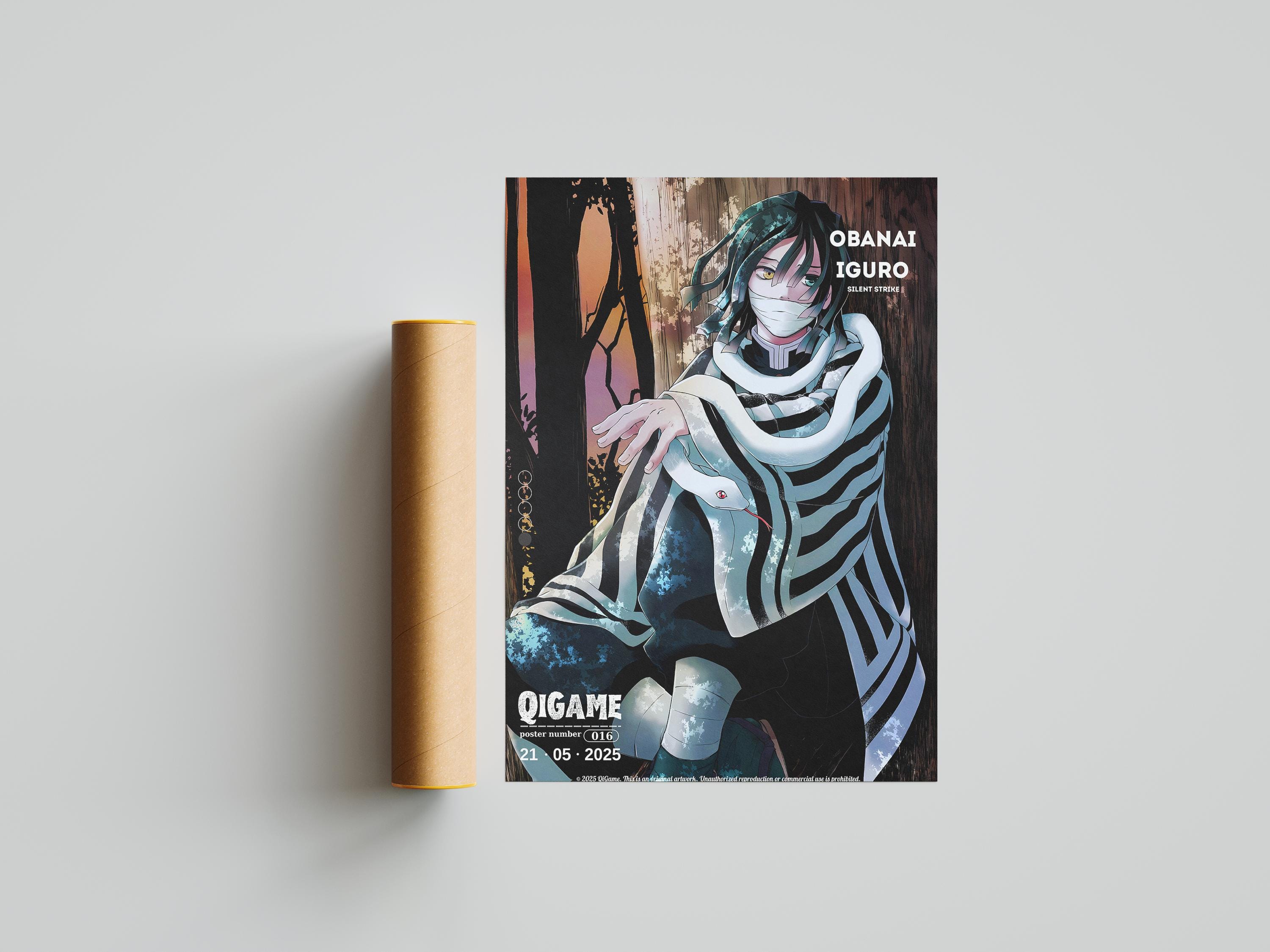 Obanai Iguro Poster,vintage Anime Print | Demon Slayer Wall Art | Bold ...