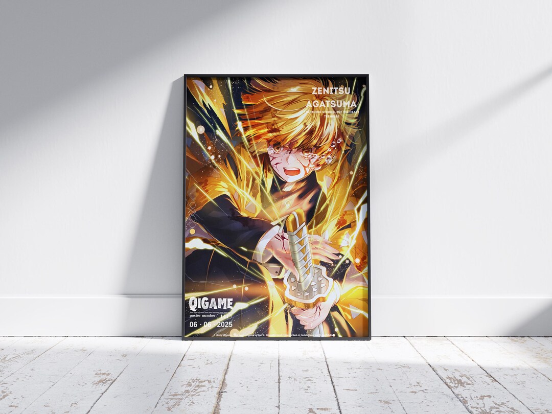 Zenitsu Agatsuma Demon Slayer Anime Poster | Home Decor Anime | Demon ...