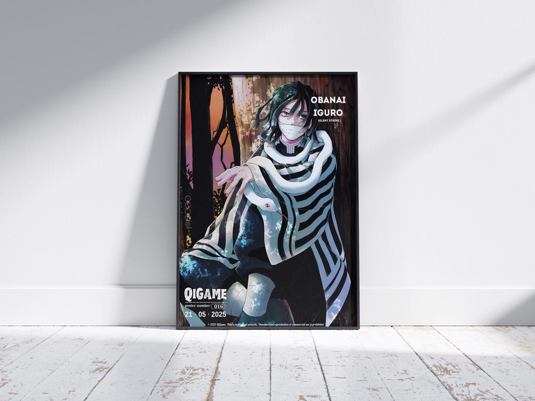 Obanai Iguro Poster,vintage Anime Print | Demon Slayer Wall Art | Bold ...