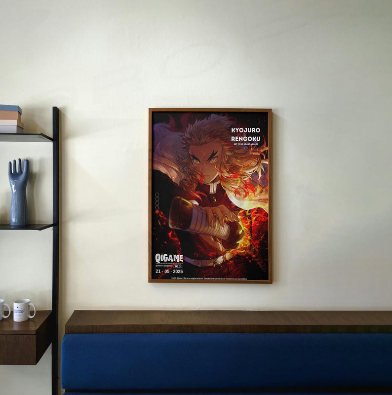 Rengoku Poster, Set Your Heart Ablaze Anime Poster, Demon Slay Anime ...