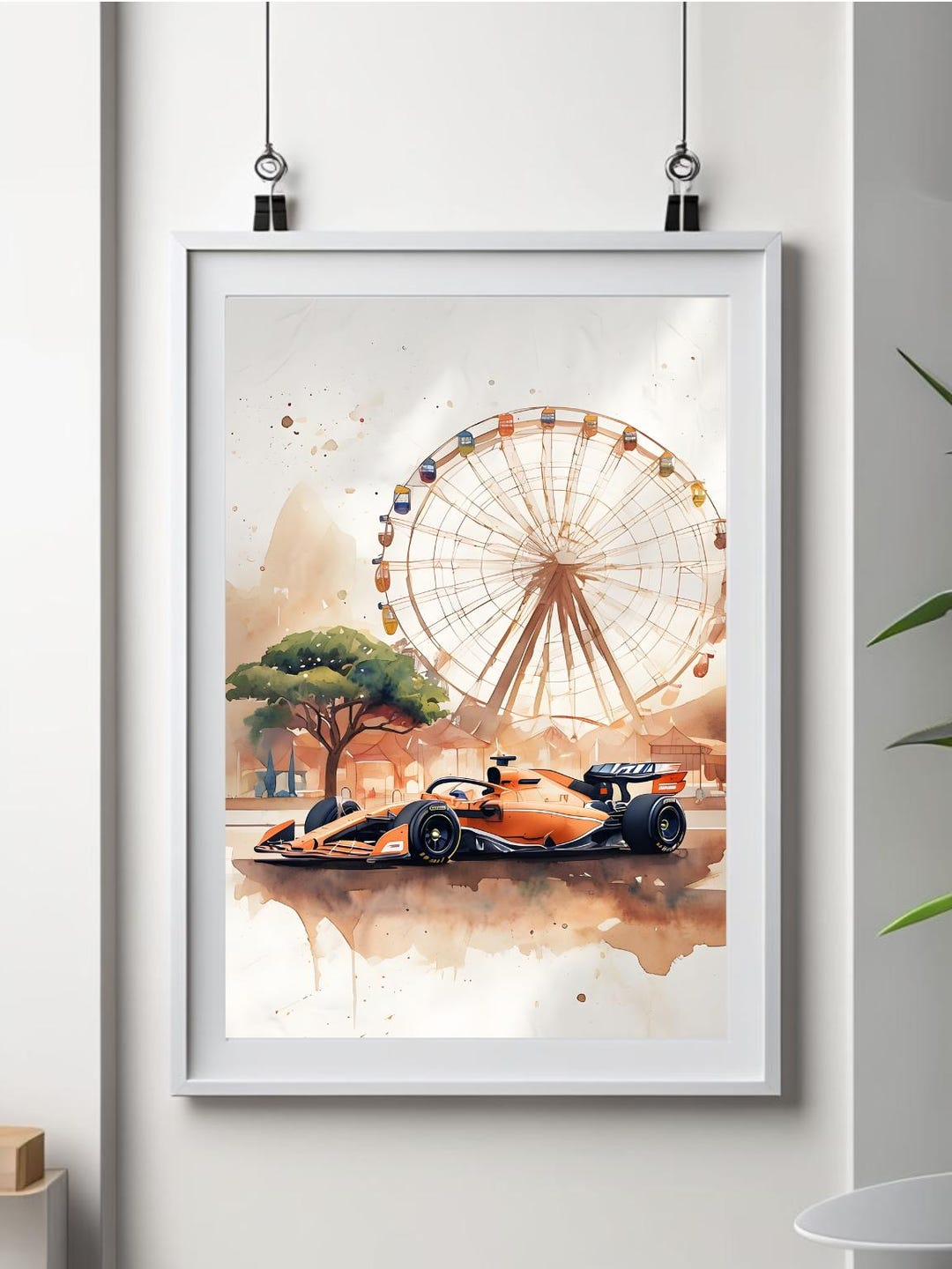 Vibrant Watercolour Mclaren Formula 1 Racing Car Print, Digital ...