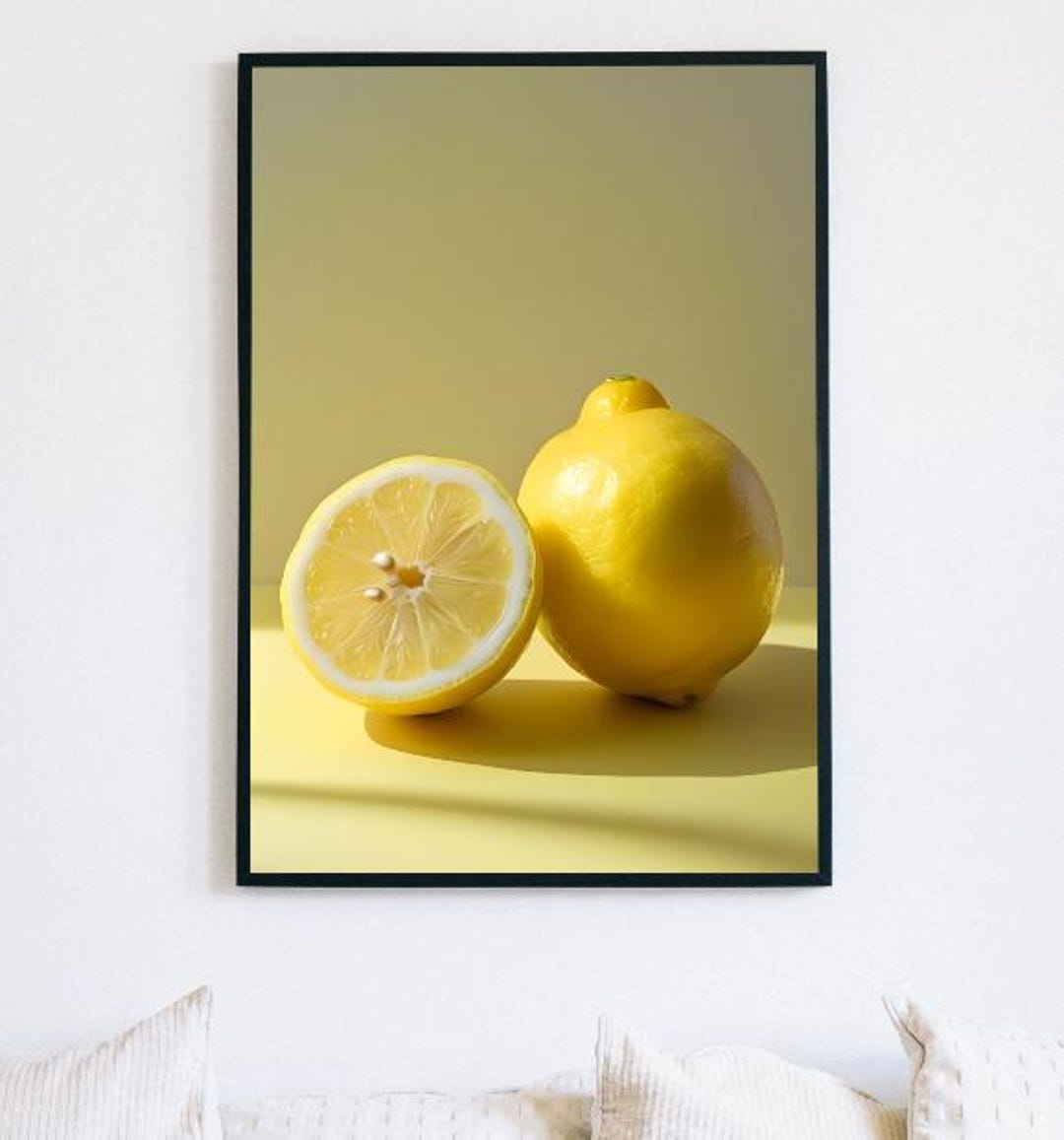 Zesty Lemon Vibes, Digital Download Art Print, Modern Wall Art, Still ...
