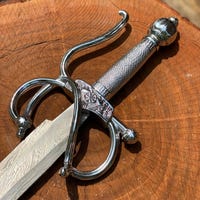 Handmade Medieval Rapier Sword, Carbon Steel Blade With Custom Sheath ...