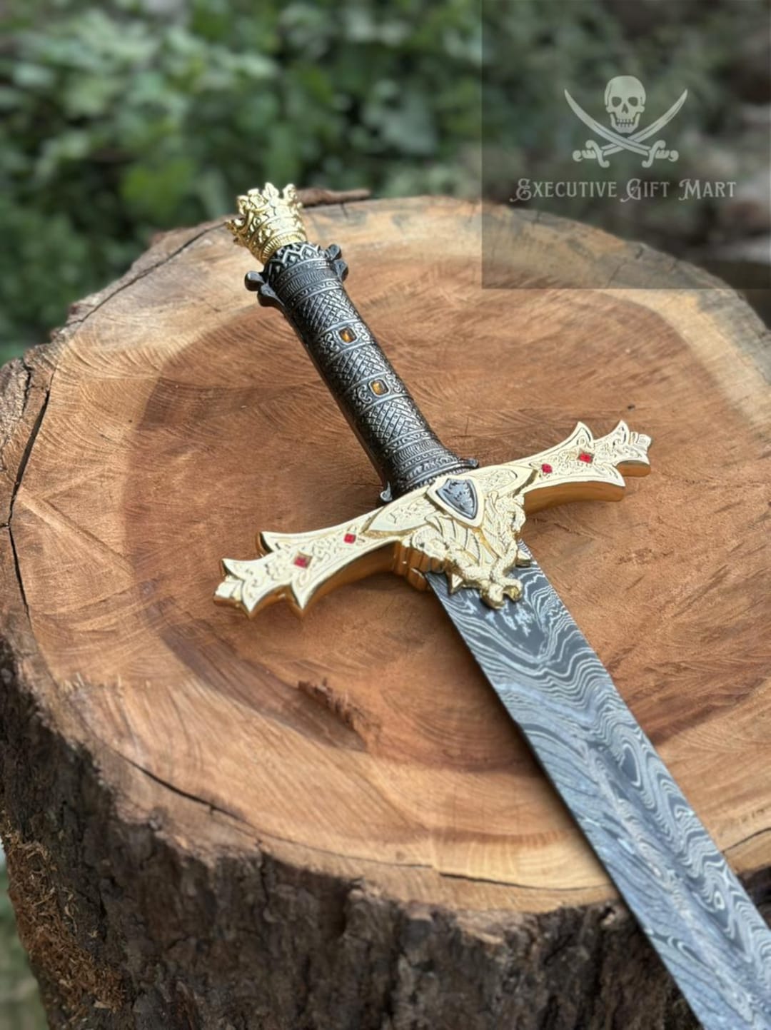 Handmade Damascus Steel Templar Sword, Leather Sheath – Medieval ...