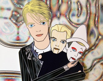 David Bowie Blue Pierrot Articulated Paper Doll Puppet Kit - Etsy
