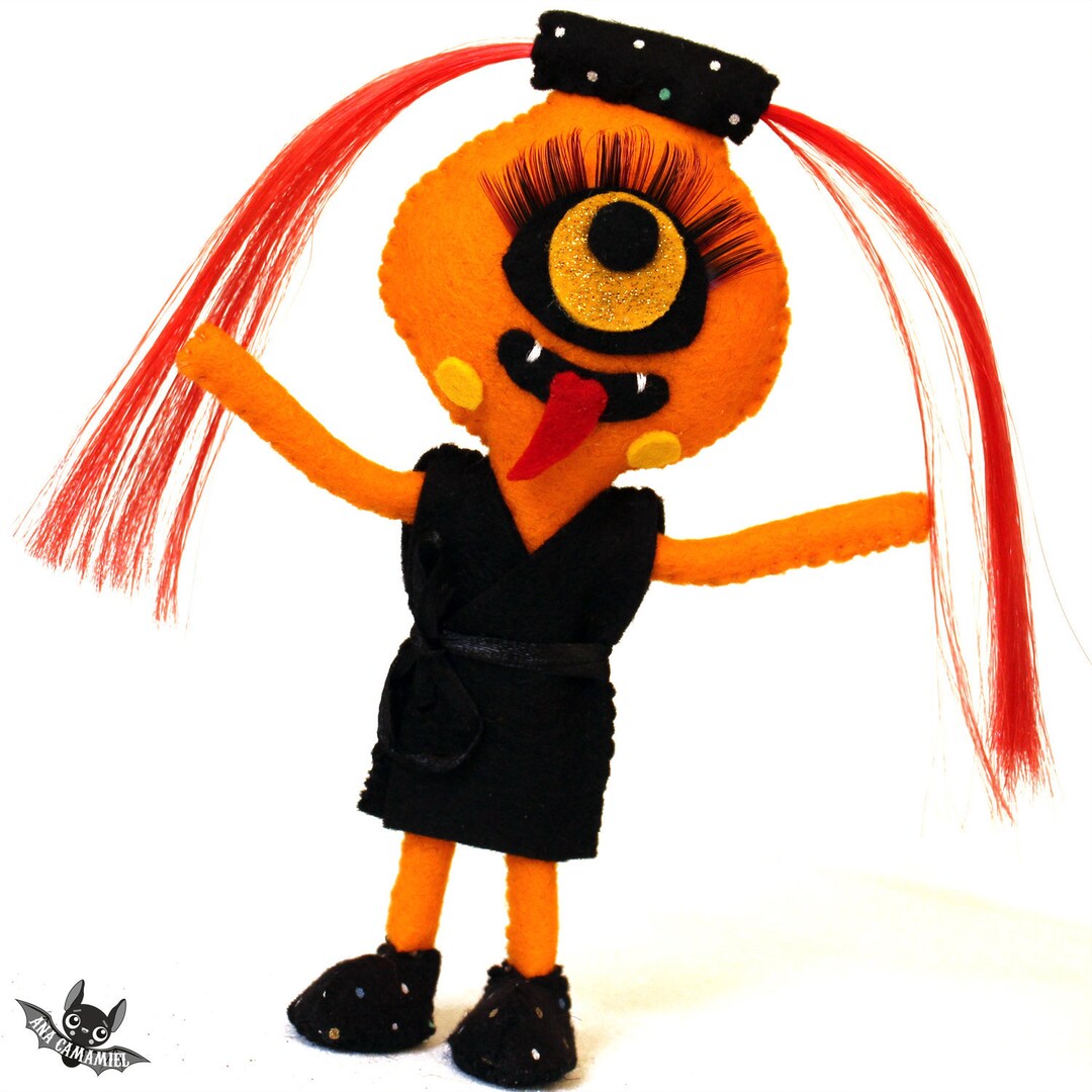 Yokai Obake Chochin Handmade Felt Art Doll Rantani - Etsy