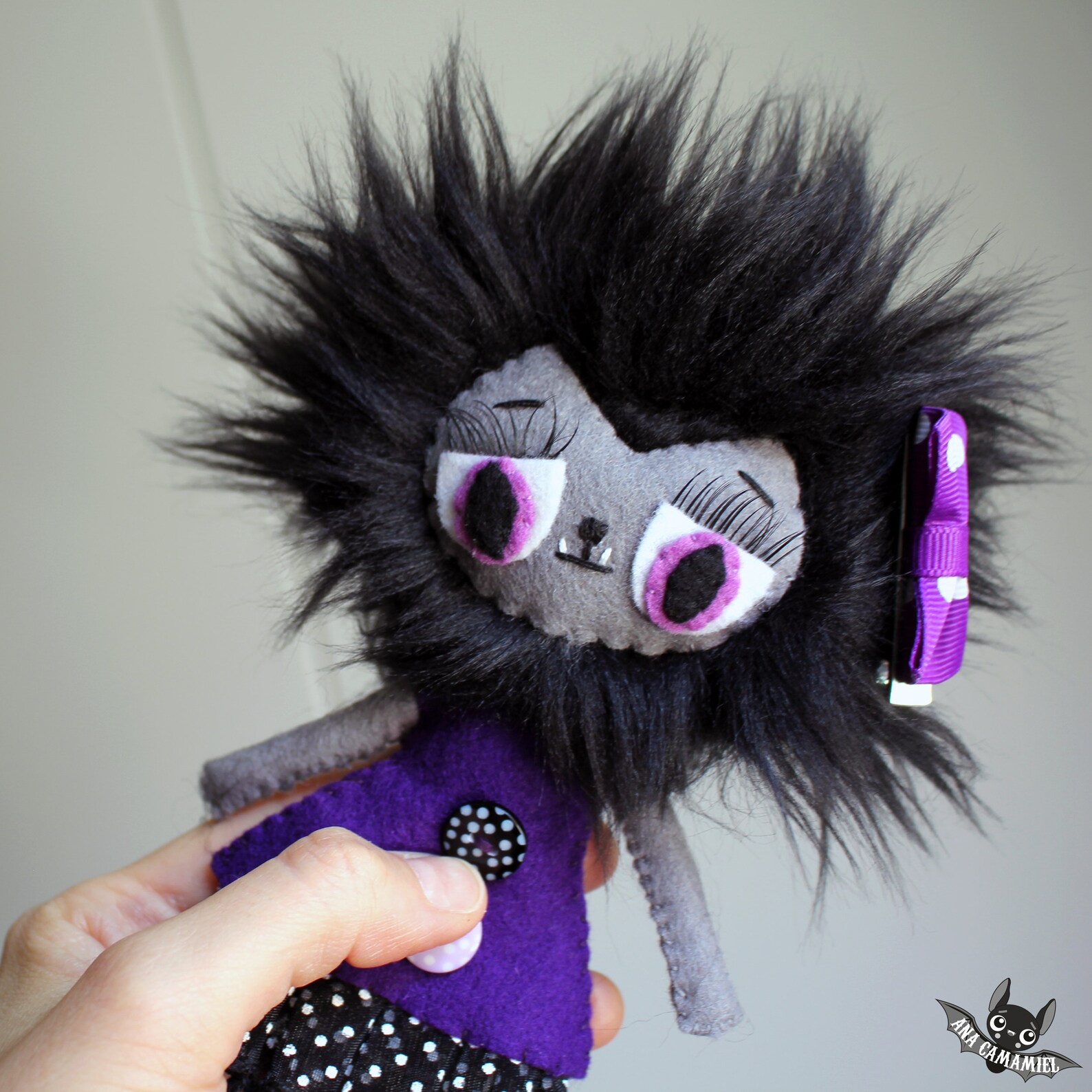 Werewolf Girl Handmade Felt Art Doll Ooak Wolfwilmina - Etsy