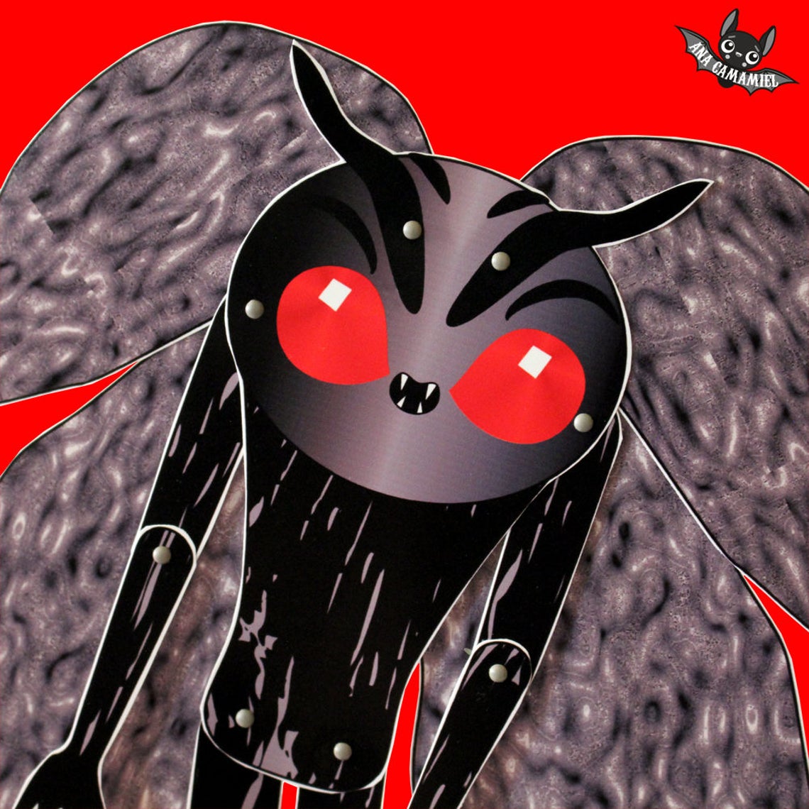 The Mothman Articulated Assembled Paper Doll Posable - Etsy