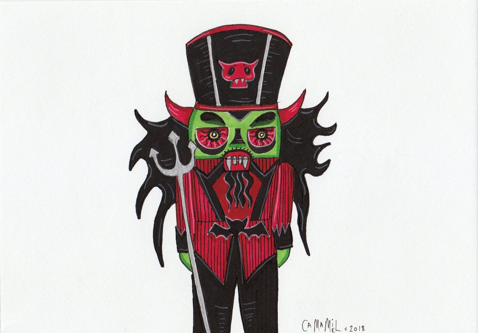 1 Original Pencil Drawing A4 A5 Creepmas Spooky Cute Christmas - Etsy