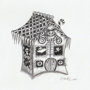 1 Original Pencil Drawing A4 A5 Creepmas Spooky Cute Christmas | Etsy