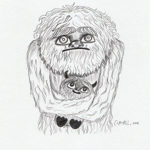 1 Original Pencil Drawing A4 A5 Creepmas Spooky Cute Christmas ...