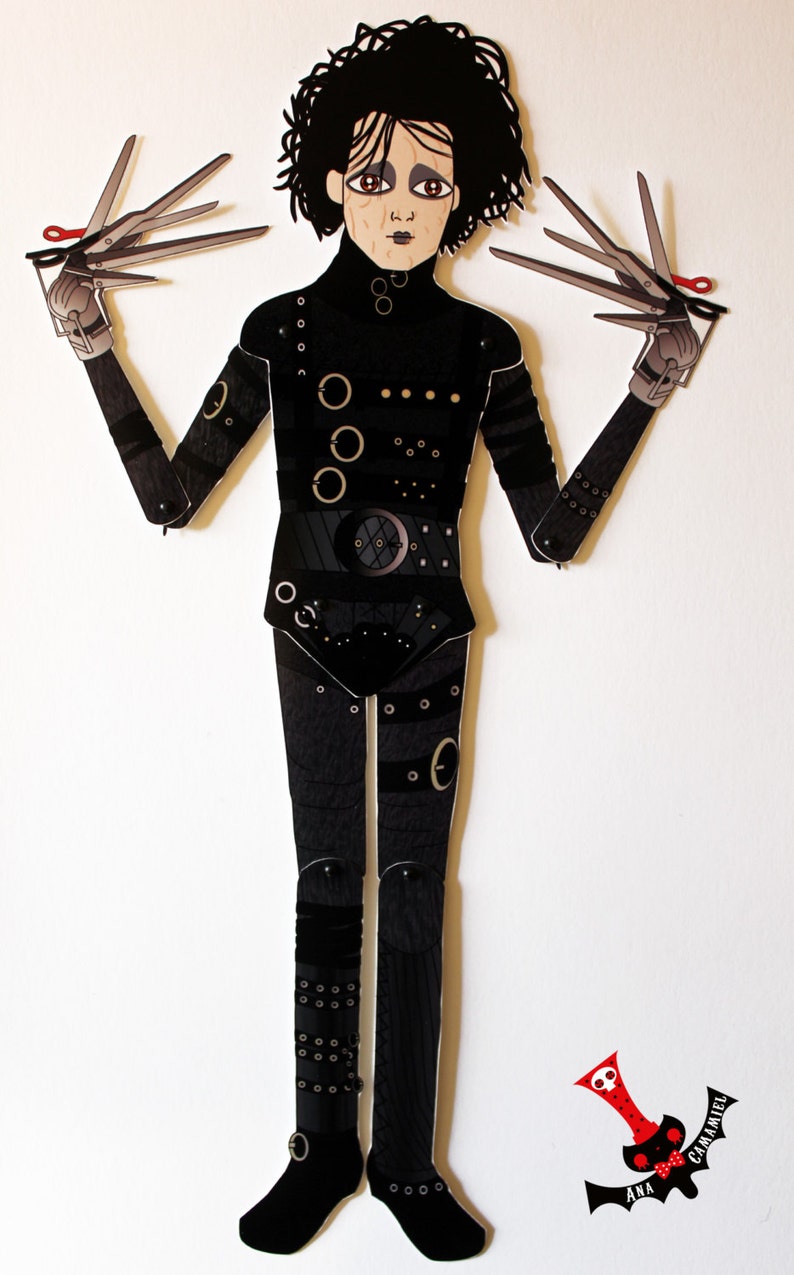 Edward Scissorhands Articulated Paper Doll Assembled - Etsy