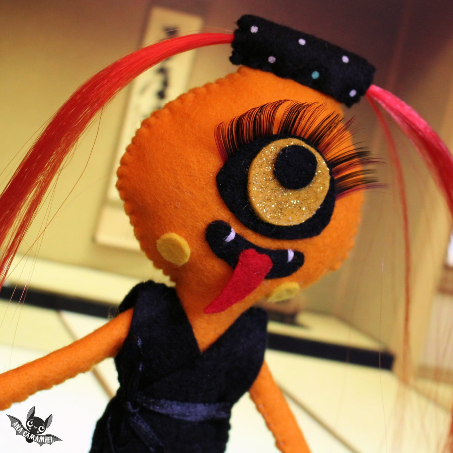 Yokai Obake Chochin Handmade Felt Art Doll Rantani - Etsy