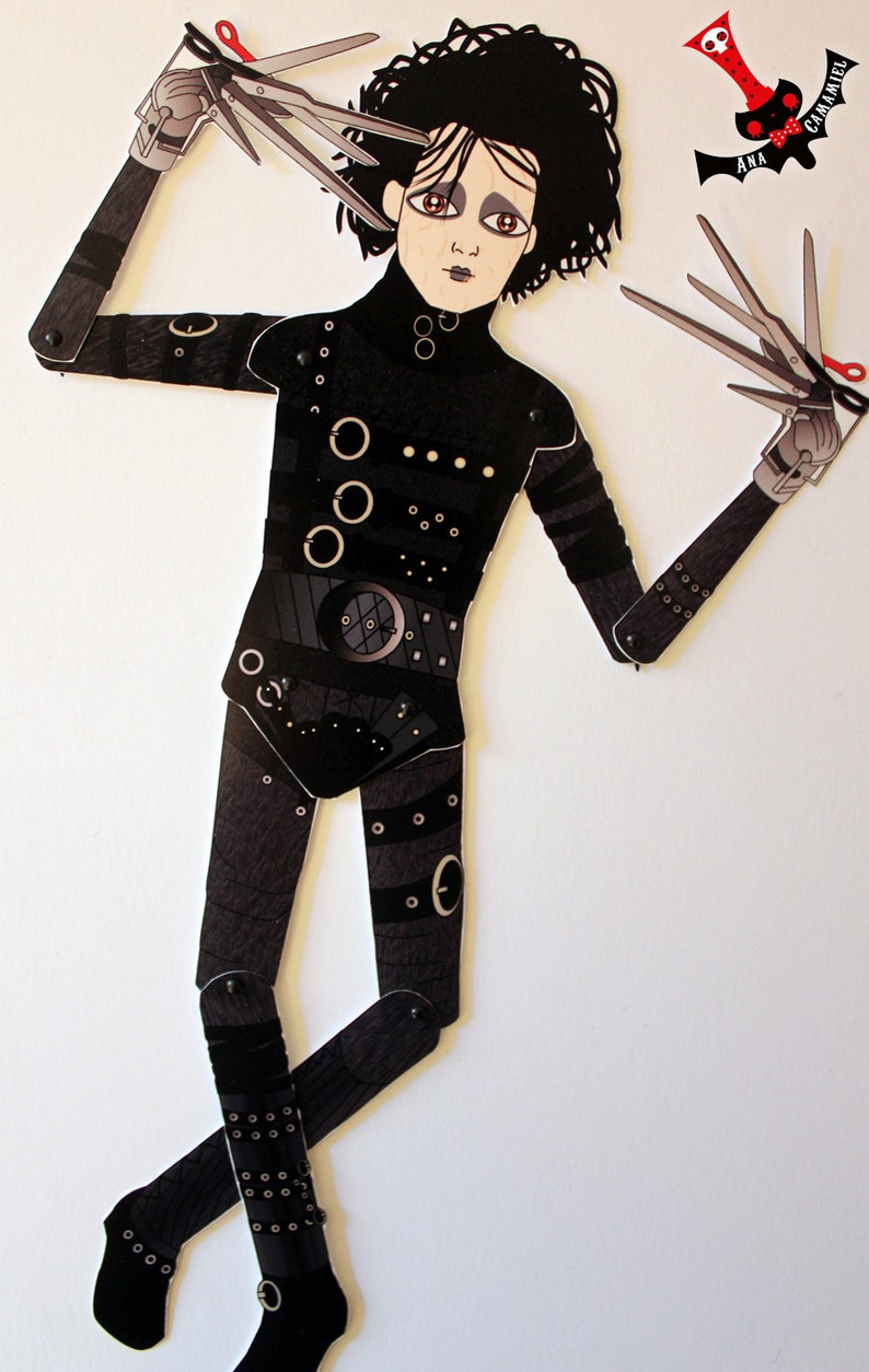 Edward Scissorhands Articulated Paper Doll Assembled - Etsy