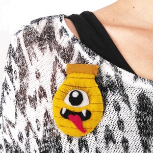 Chochin Obake Yokai Lantern Handmade Felt Brooch Accessory - Etsy