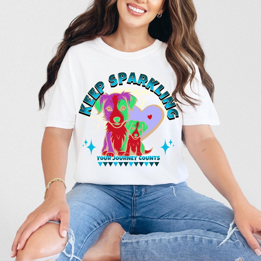 Y2K Dog Tee, Streetwear Style Garment-dyed T-shirt, Keep Sparkling Your ...