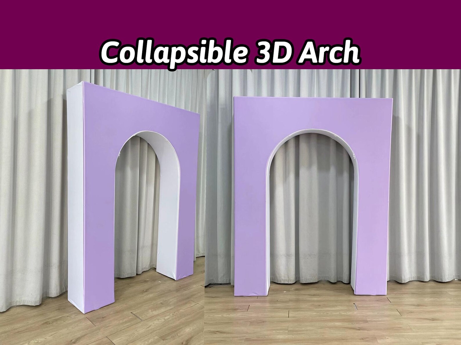 3D Square Top Layers Arch Wall Backdrop Stand Print Fabric Arch Cover ...