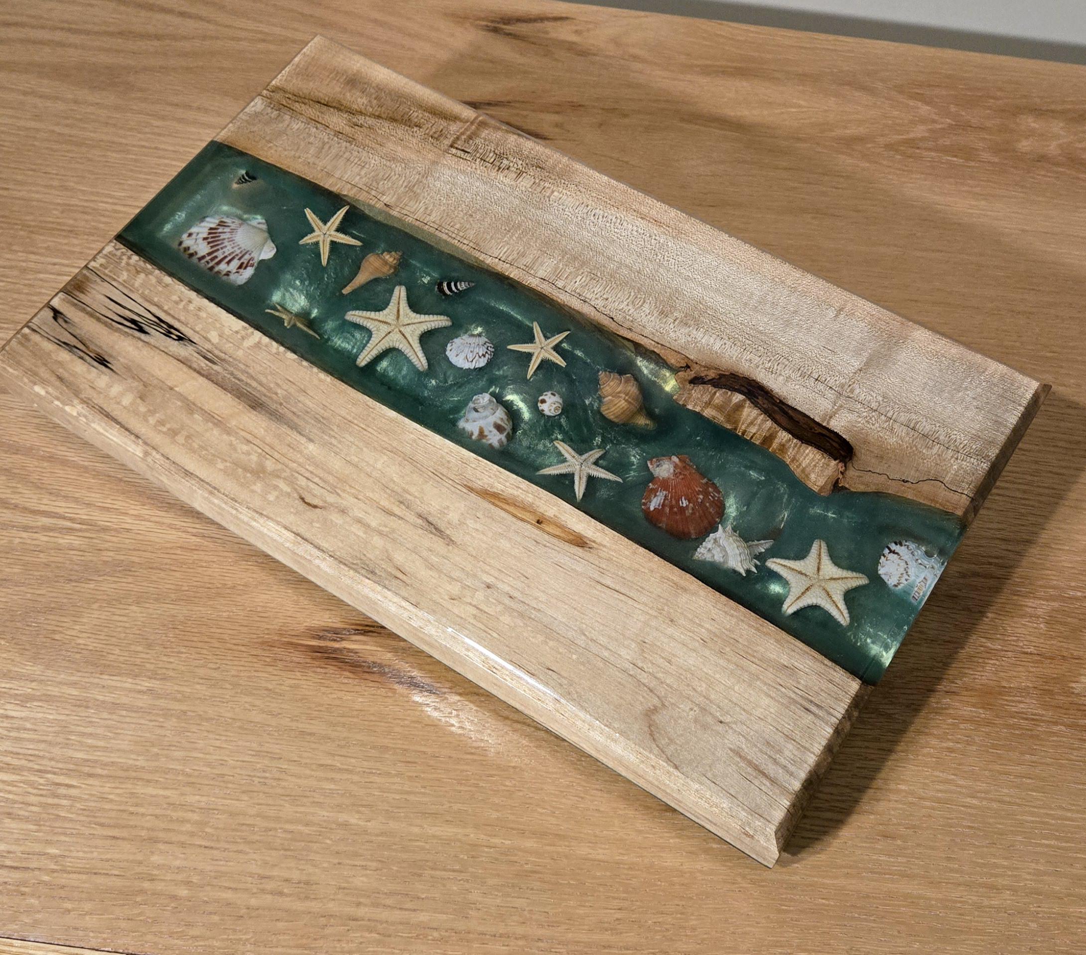 Epoxy Resin Wood Centerpiece: Handcrafted Charcuterie Board, Serving ...