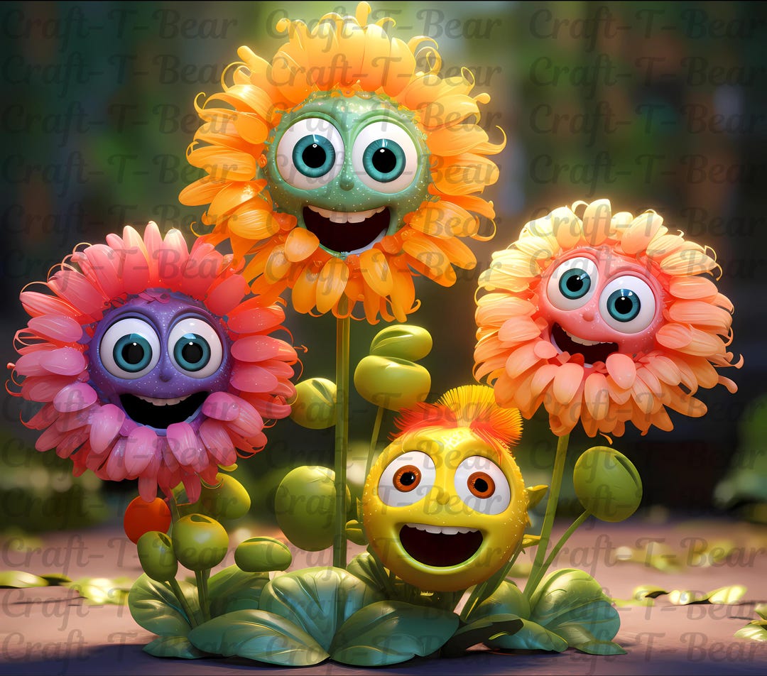 Happy Flowers PNG Digital File - Etsy