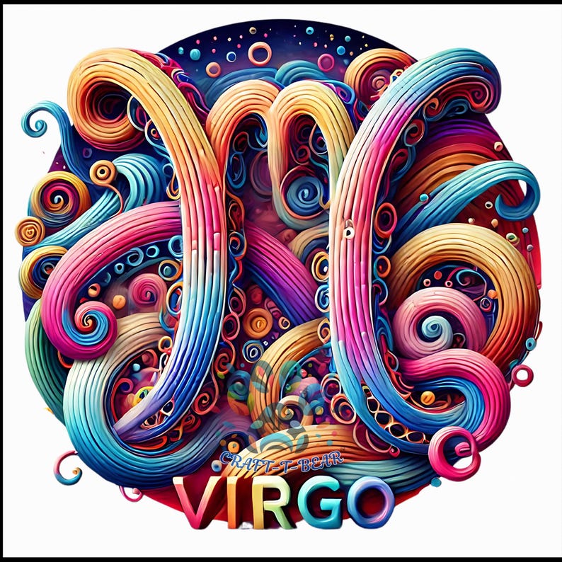 Virgo Circle Zodiac PNG - 3 Files - Etsy