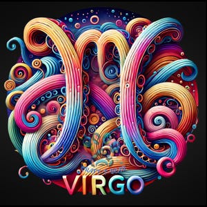 Virgo Circle Zodiac PNG - 3 Files - Etsy