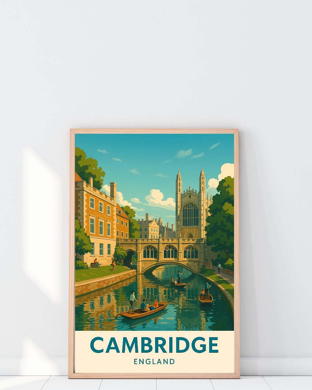 Cambridge Poster, Cambridge Wall Art, Britain Wall Art, Cambridge ...