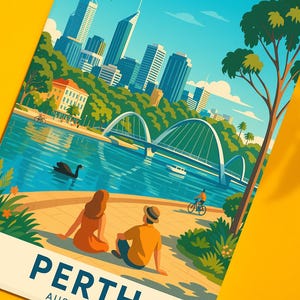 Perth Poster - Australia Wall Art Travel Print, Perth Wall Art ...